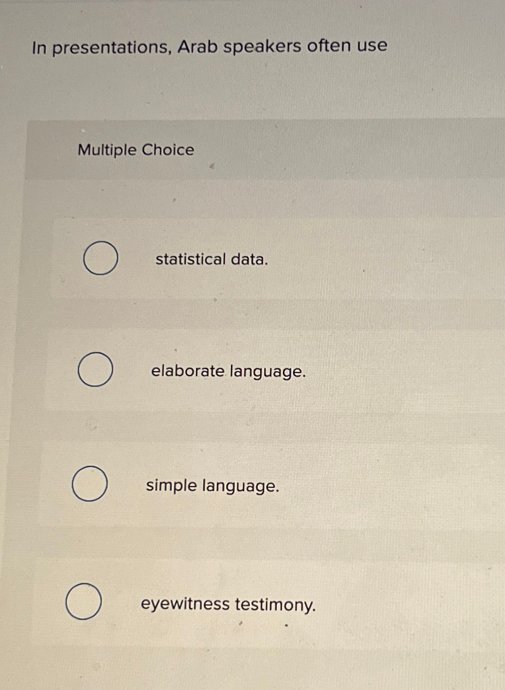 Solved In presentations, Arab speakers often useMultiple | Chegg.com