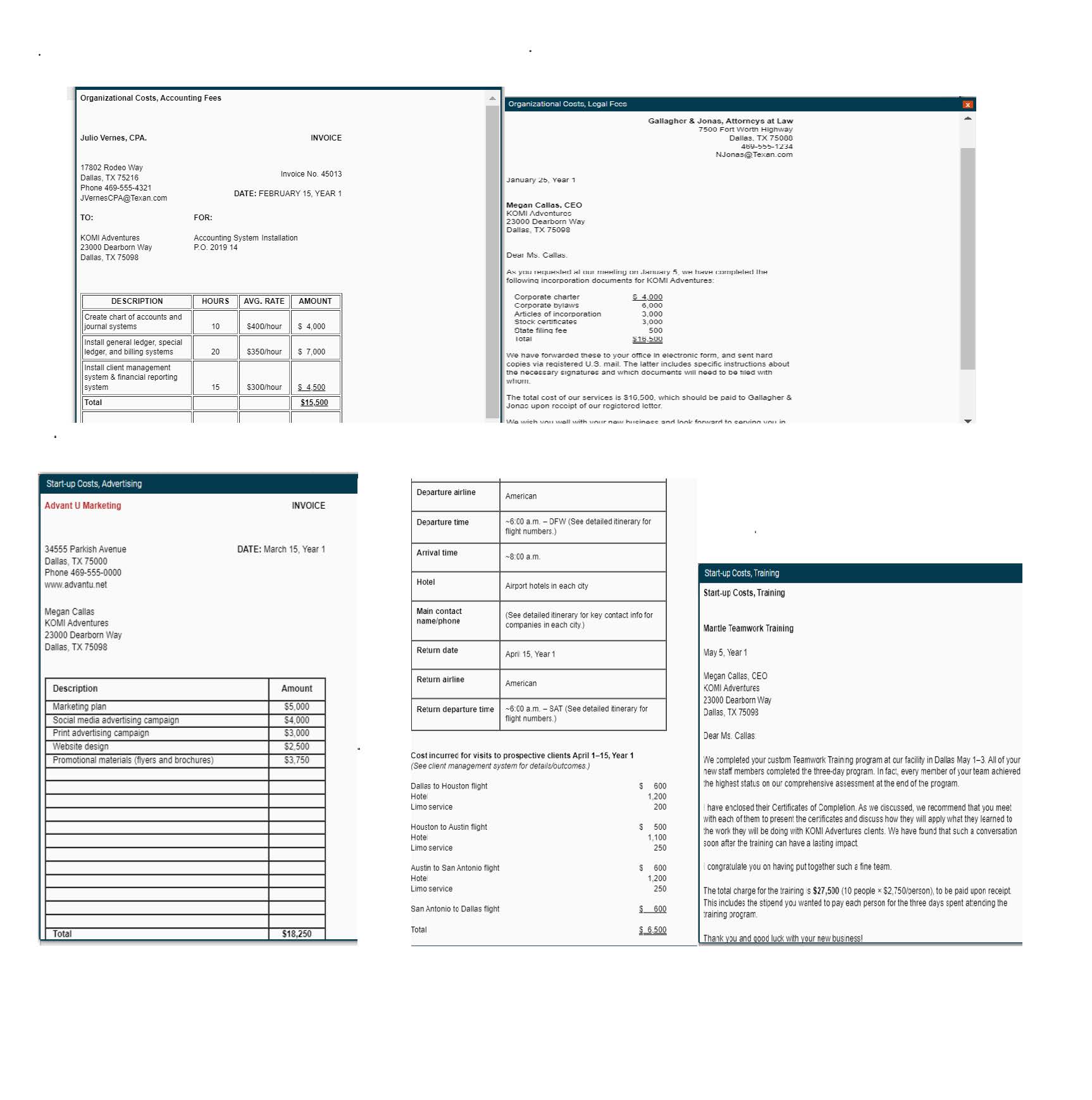 In Year 1, ﻿Megan Callas began a new business, KOMI | Chegg.com