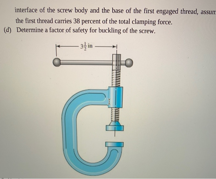 8-7 For the C clamp shown, a force is applied at the | Chegg.com