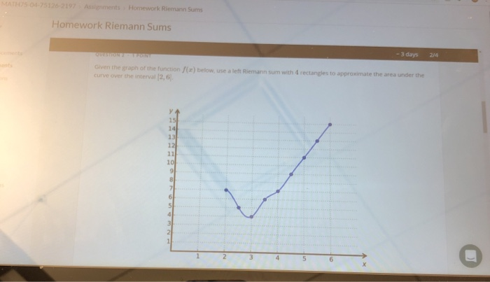 Solved 0751762197 Assignments Homework Riemann Sums Homework | Chegg.com