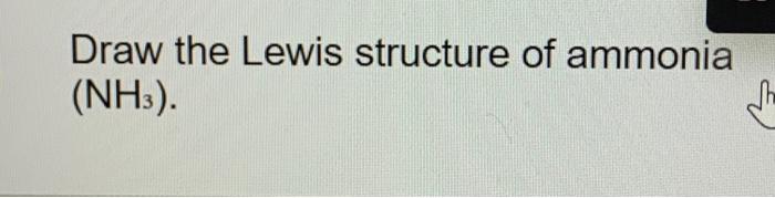 Solved Draw the Lewis structure of ammonia (NH3). | Chegg.com
