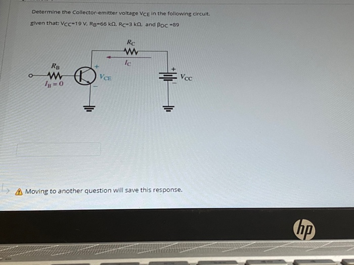 Solved Determine the Collector-emitter voltage VCE in the | Chegg.com