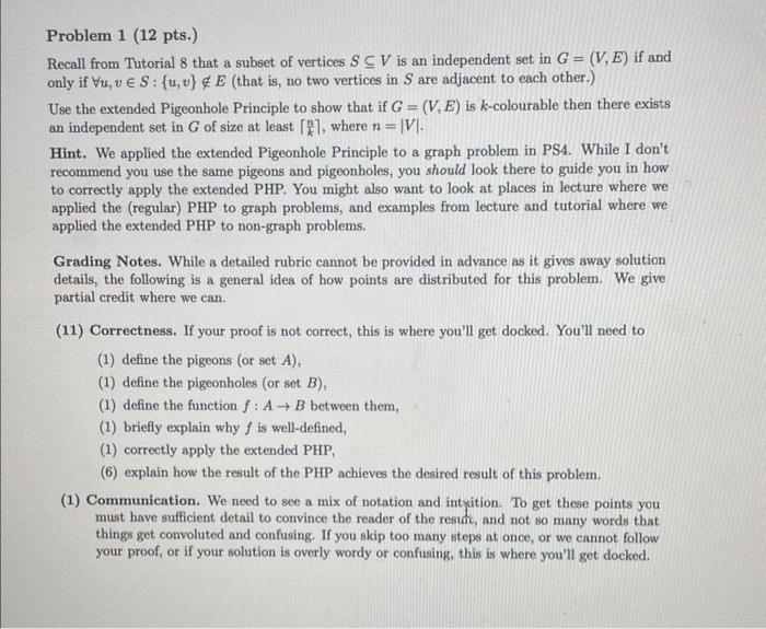 Solved Problem 1 (12 pts.) Recall from Tutorial 8 that a | Chegg.com