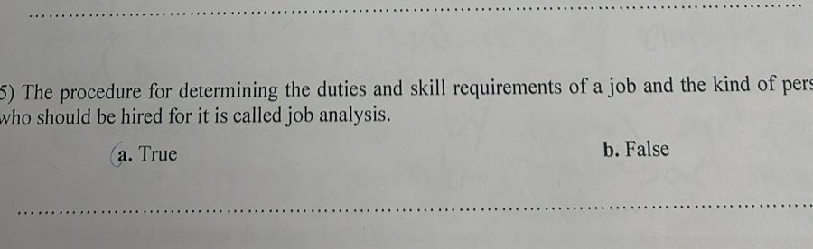 Solved The procedure for determining the duties and skill | Chegg.com