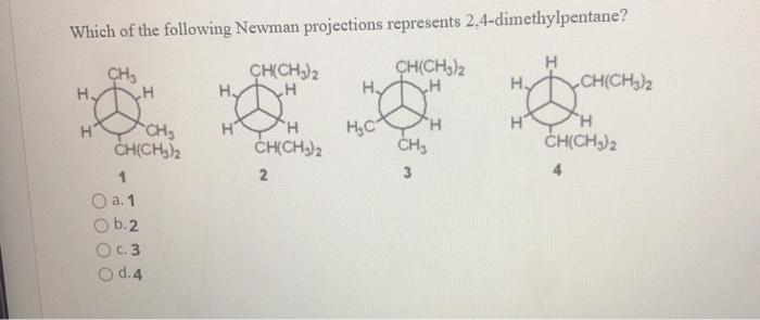 Solved Which of the following Newman projections represents | Chegg.com