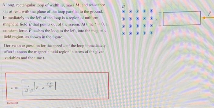Solved to o . O . . A long, rectangular loop of width w, | Chegg.com