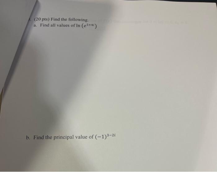 Solved (20 pts) Find the following. a. Find all values of | Chegg.com