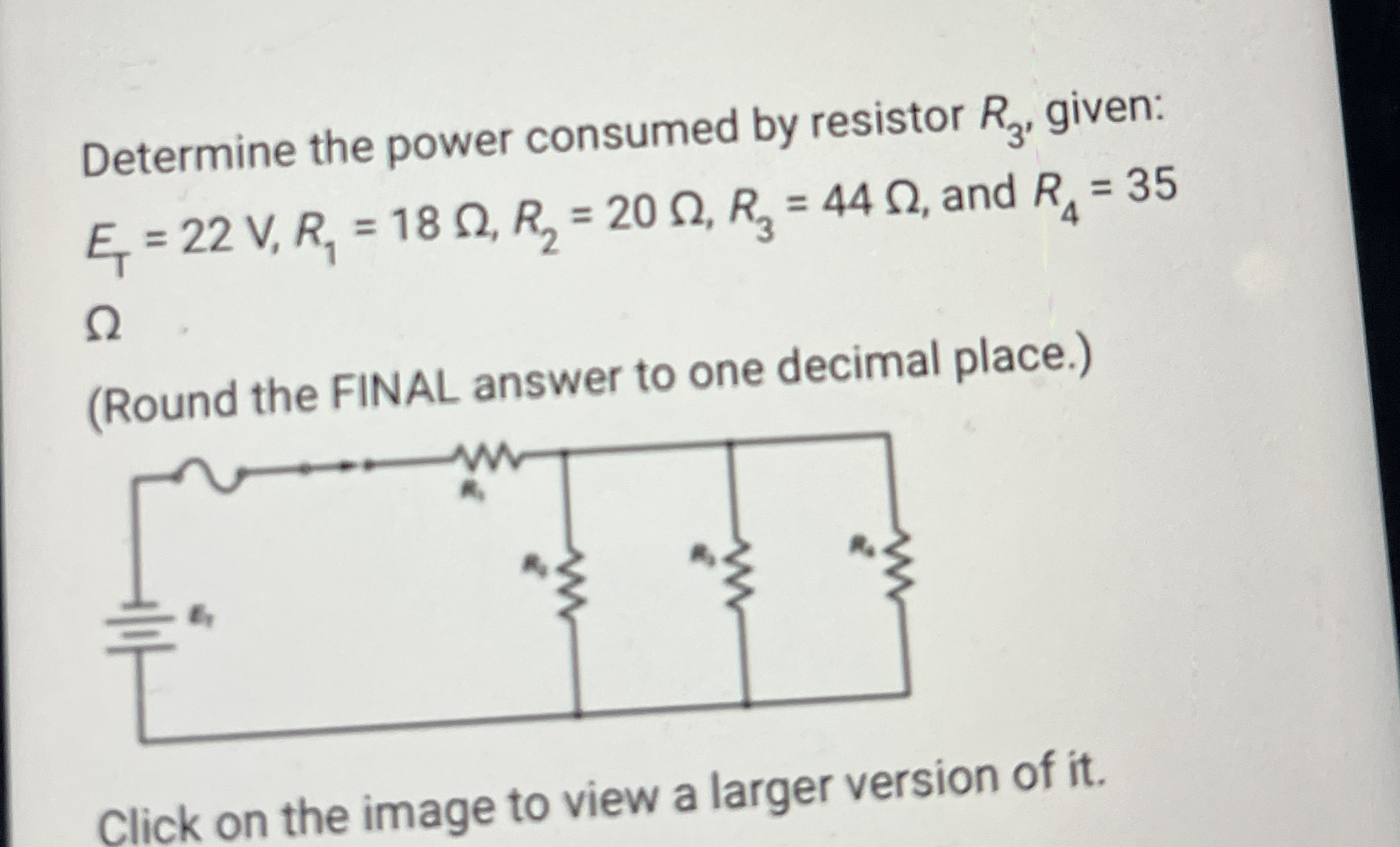 Solved Determine the power consumed by resistor R3, | Chegg.com