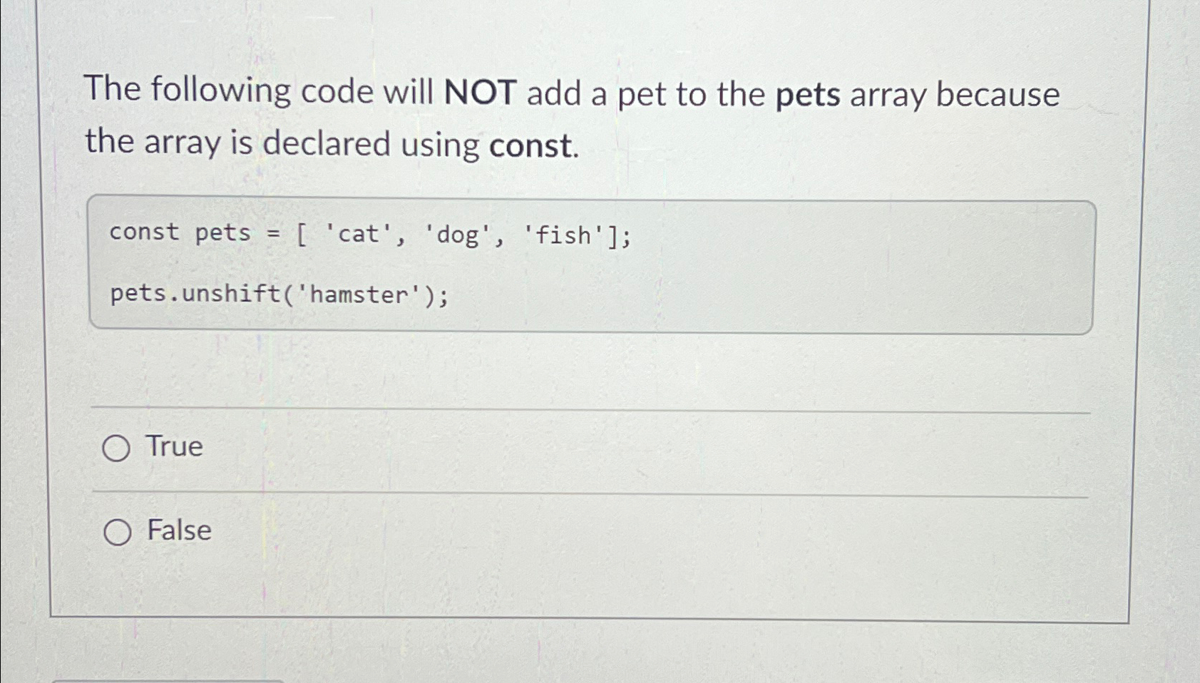 Solved The following code will NOT add a pet to the pets | Chegg.com