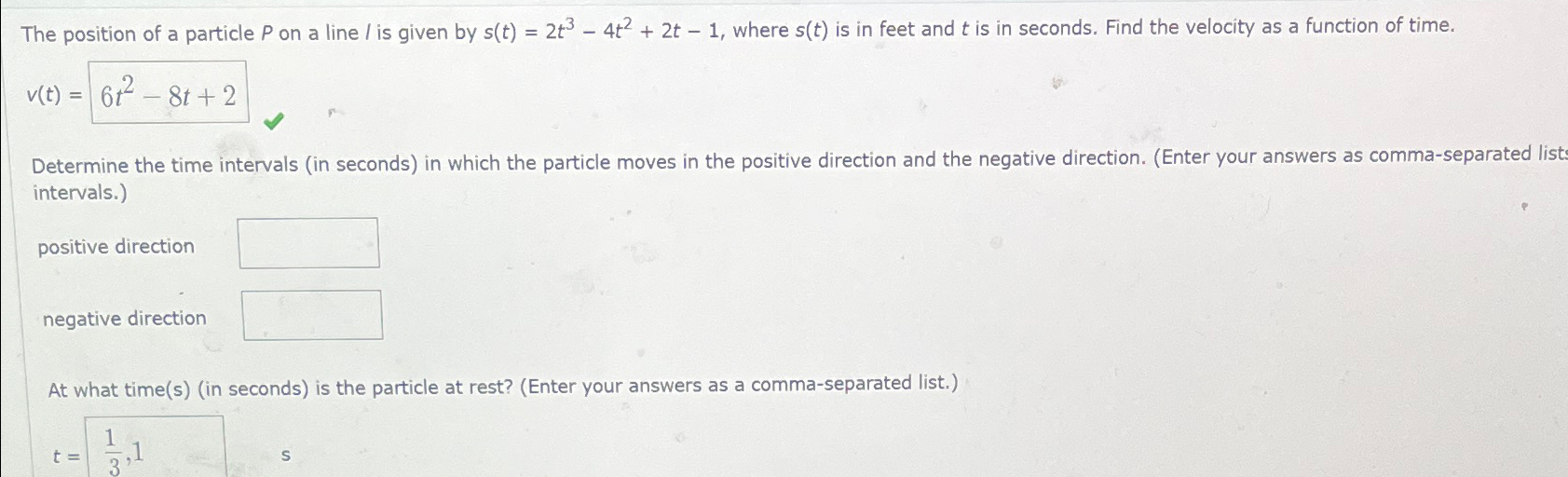 Solved The position of a particle P ﻿on a line l ﻿is given | Chegg.com