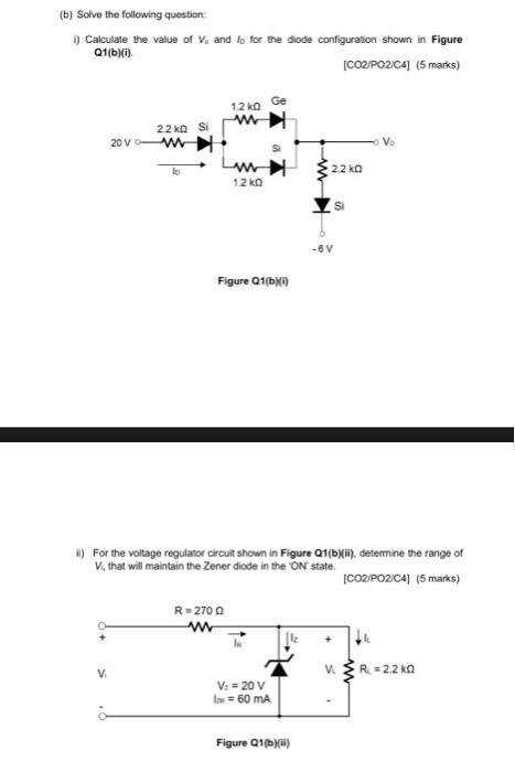 Solved (b) Solve the following question: i) Calculate the | Chegg.com