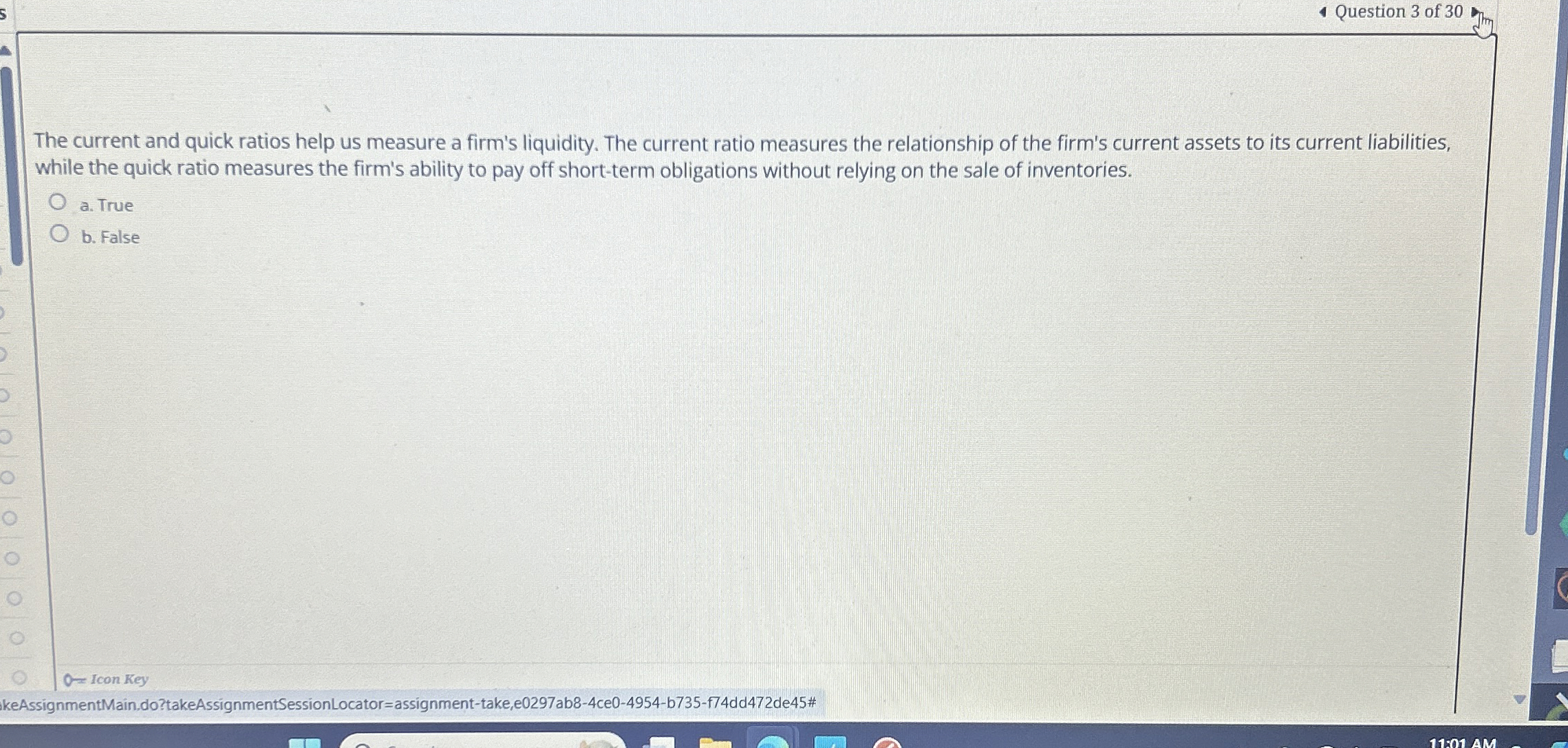 Solved Question 3 ﻿of 30The current and quick ratios help us | Chegg.com