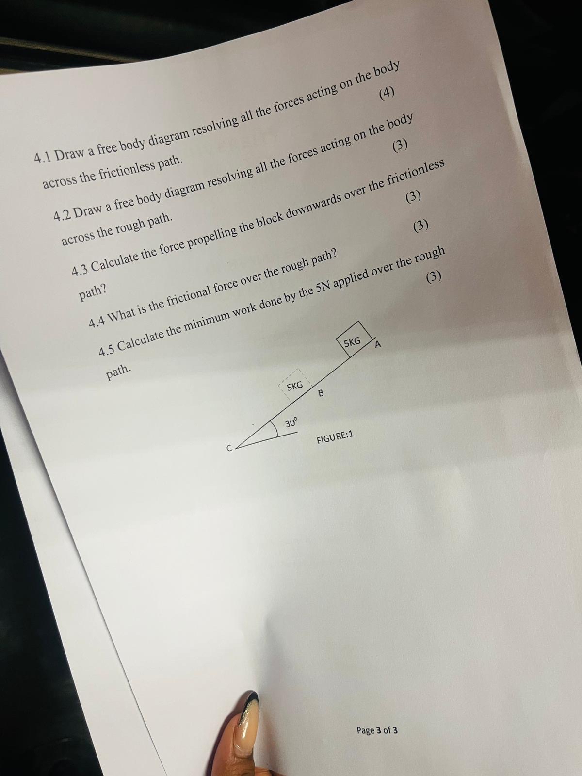 Solved 4.1 ﻿Draw a free body diagram resolving all the | Chegg.com