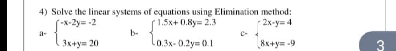 Solved Solve the linear systems of equations using | Chegg.com