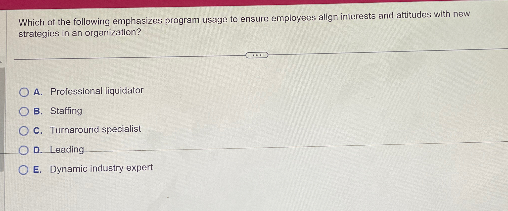 Solved Which of the following emphasizes program usage to | Chegg.com