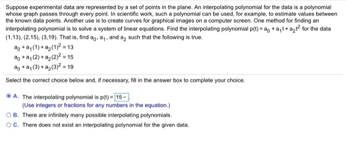 Solved Suppose experimental data are represented by a set of | Chegg.com