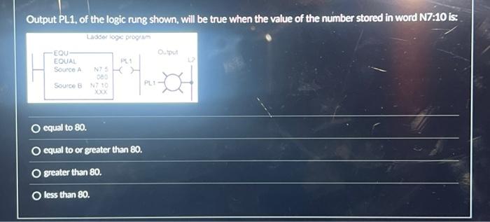Solved Output Pl1 Of The Logic Rung Shown Will Be True 