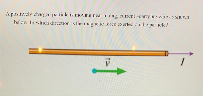Solved A positively charged particle is moving near a long, | Chegg.com