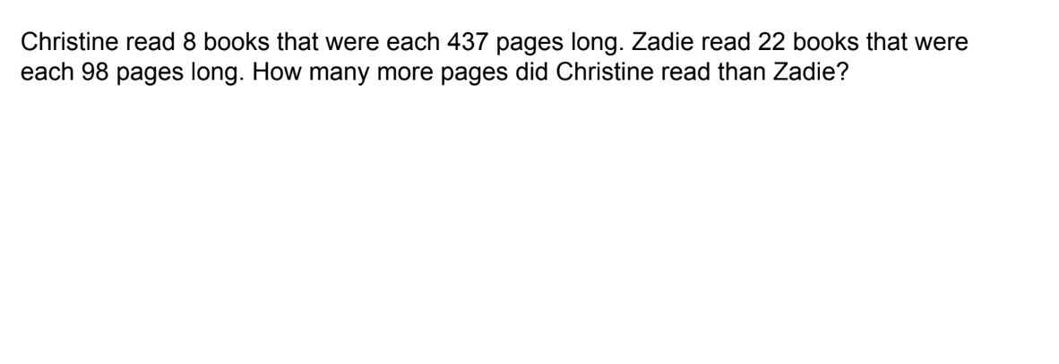 Solved Christine read 8 ﻿books that were each 437 ﻿pages | Chegg.com