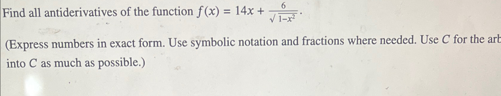 Solved Find all antiderivatives of the function | Chegg.com