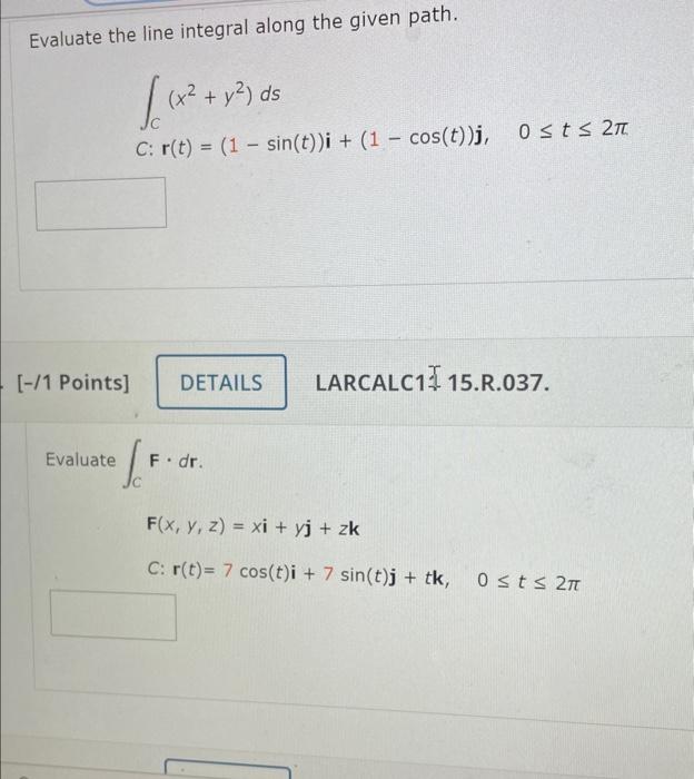 Solved Evaluate the line integral along the given path. | Chegg.com