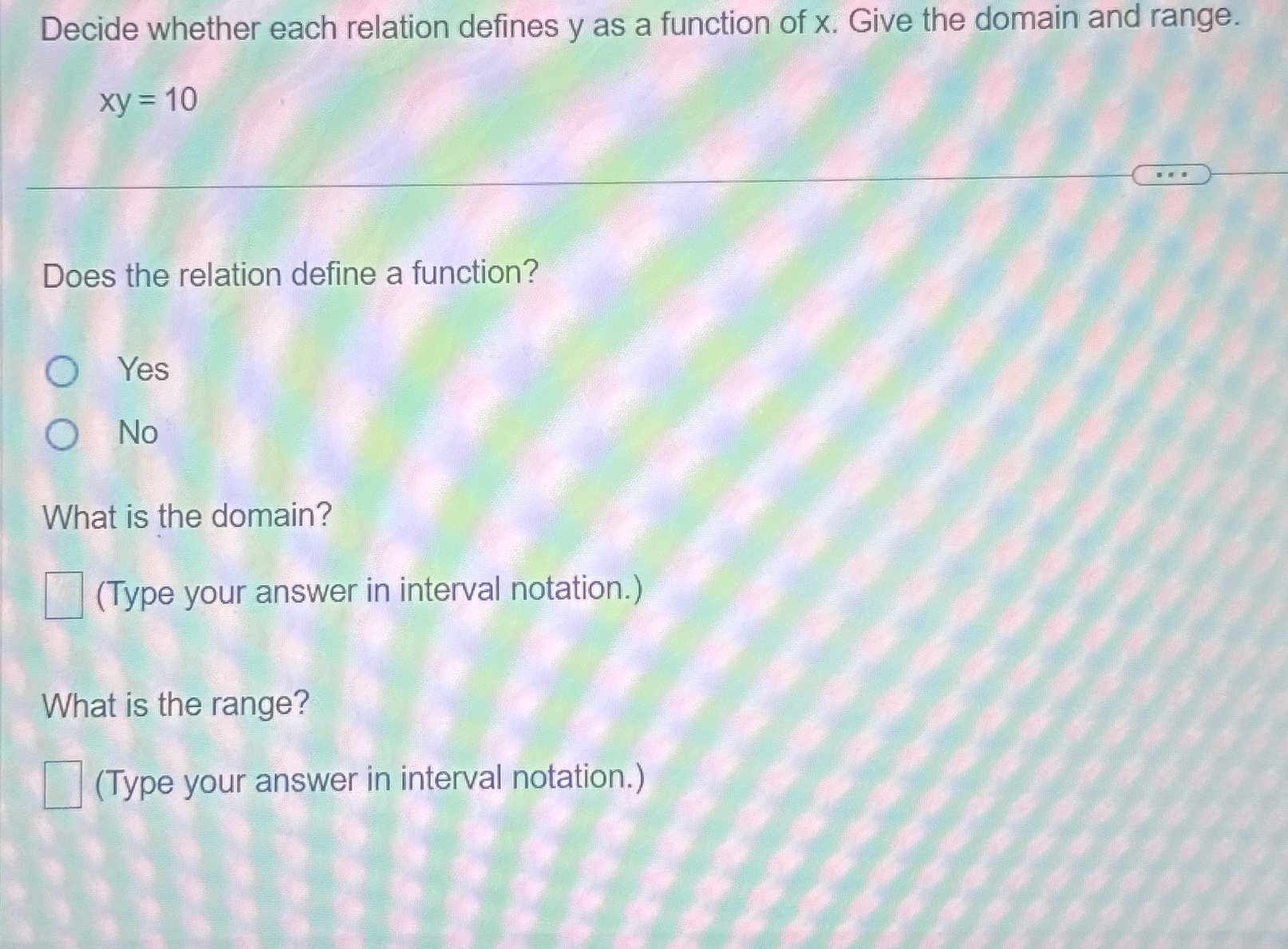 Solved Decide Whether Each Relation Defines Y ﻿as A Function