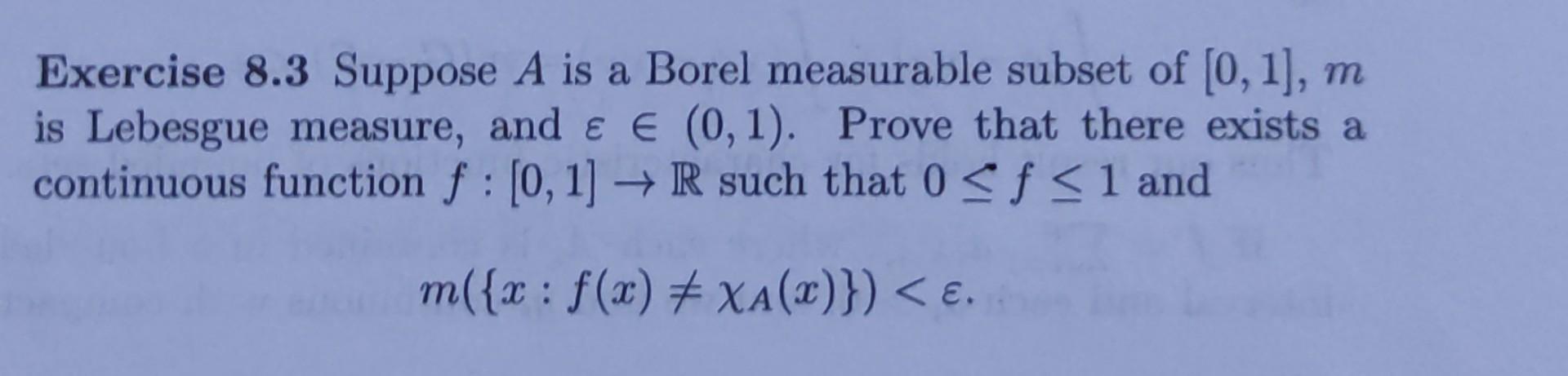 Solved Exercise 8 3 Suppose A Is A Borel Measurable Subset