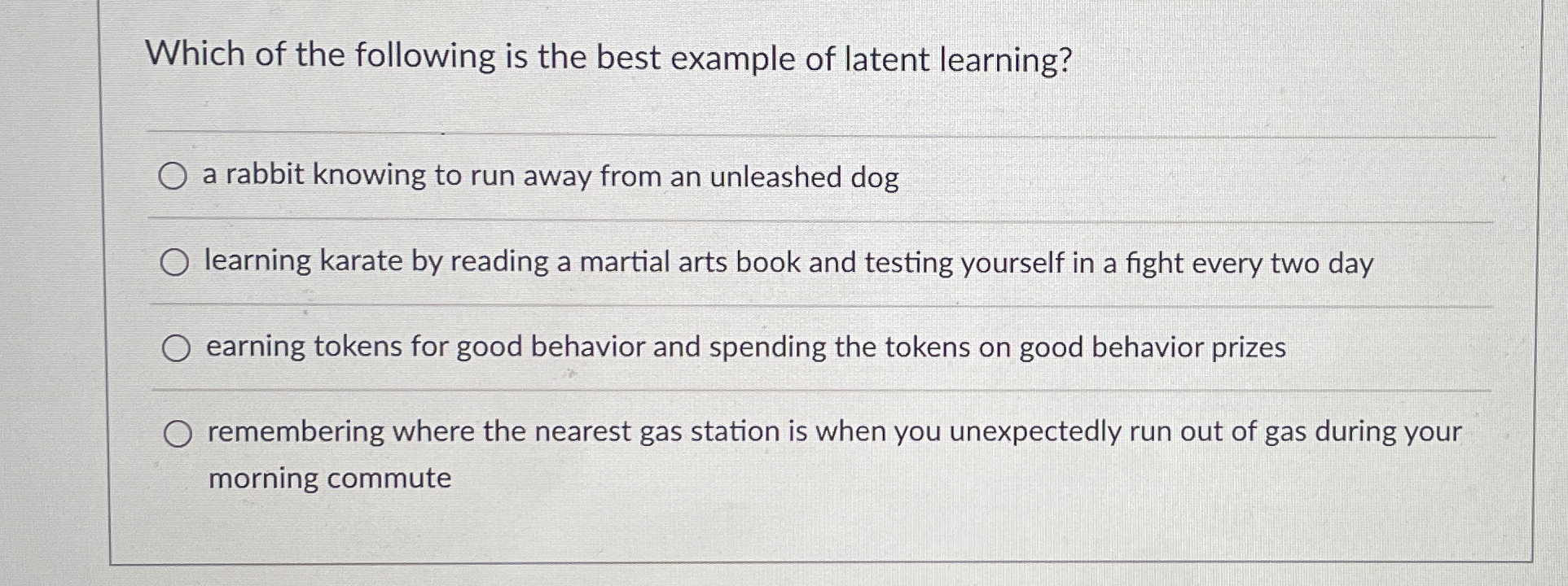 Solved Which of the following is the best example of latent | Chegg.com