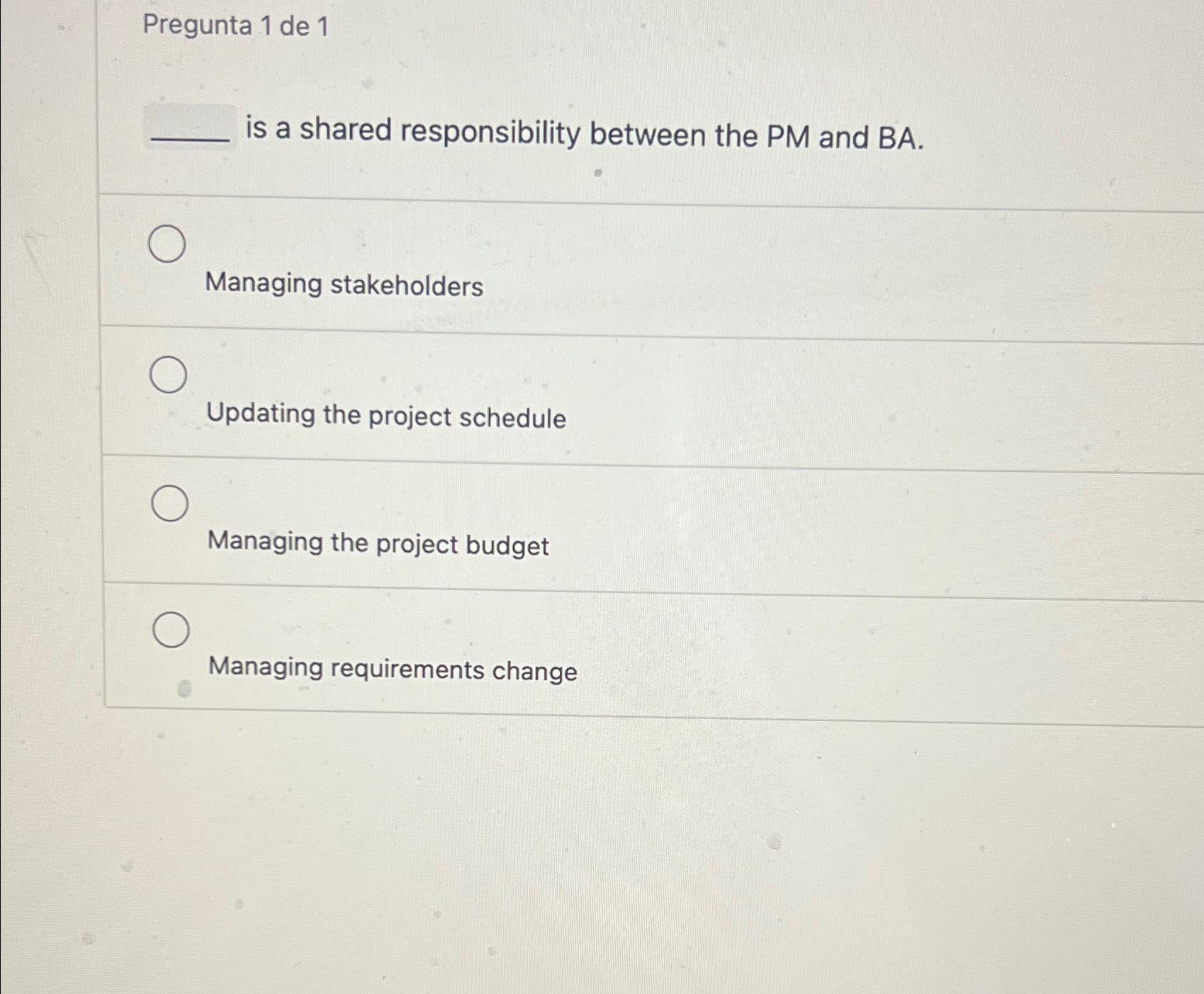 Solved Pregunta 1 ﻿de 1is a shared responsibility between | Chegg.com