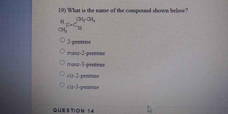 Solved UESTION 10 15) What is the condensed structural | Chegg.com