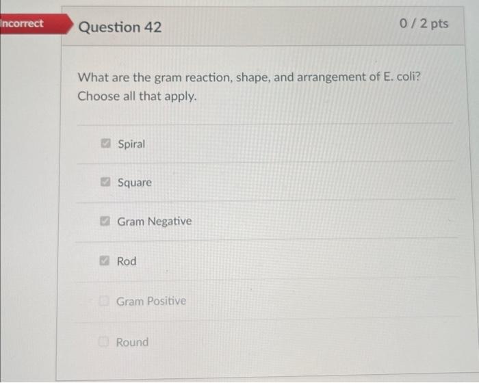 Solved What are the gram reaction, shape, and arrangement of | Chegg.com