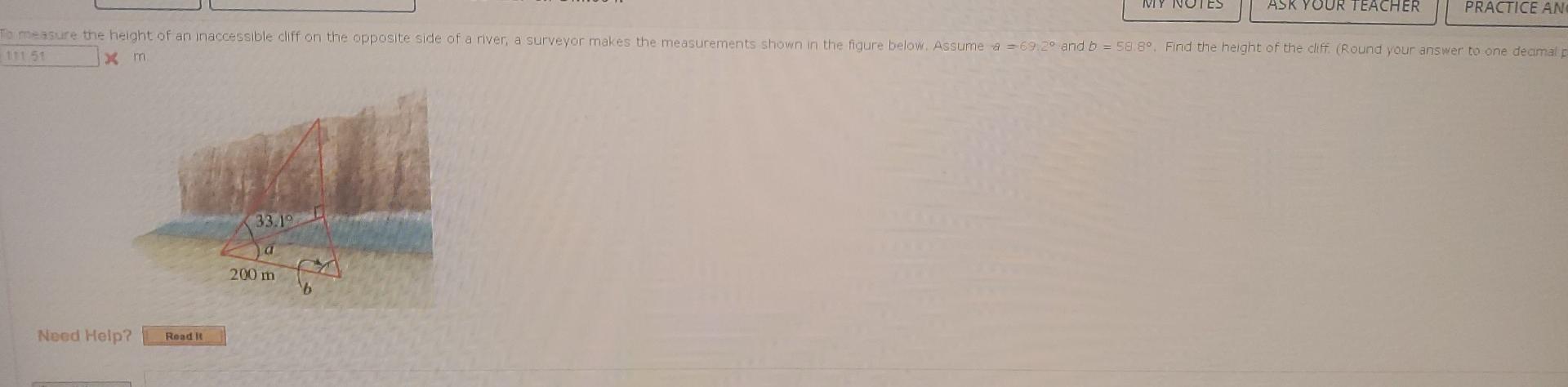 Solved ASK YOUR TEACHER PRACTICE AN To measure the height of | Chegg.com