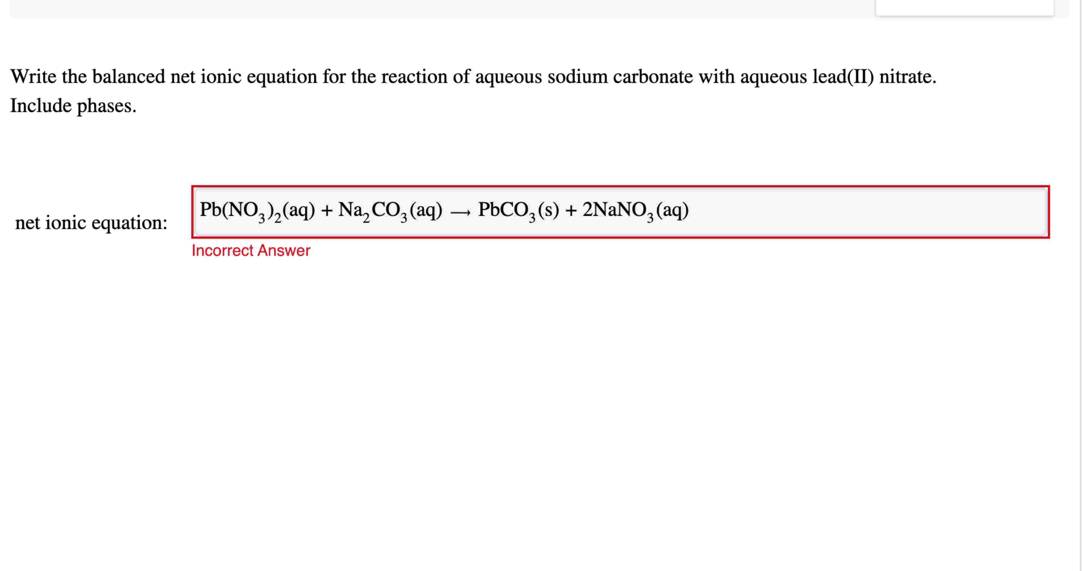 Solved Write the balanced net ionic equation for the | Chegg.com