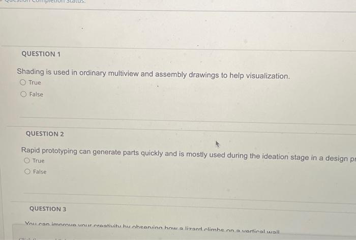 Solved Shading is used in ordinary multiview and assembly | Chegg.com