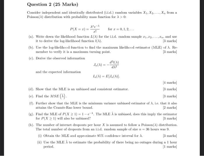 Solved Consider independent and identically distributed | Chegg.com