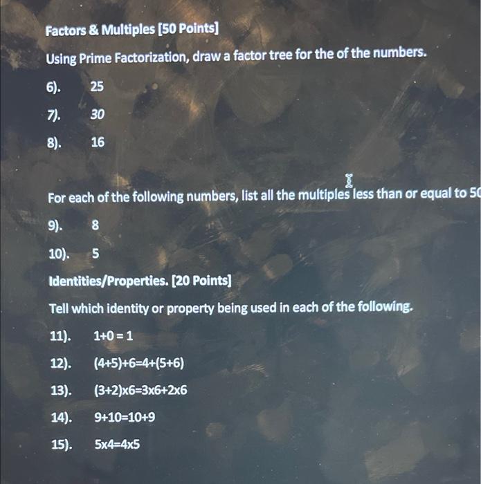 [Solved]: Factors & Multiples [50 Points] Using Prime Fact
