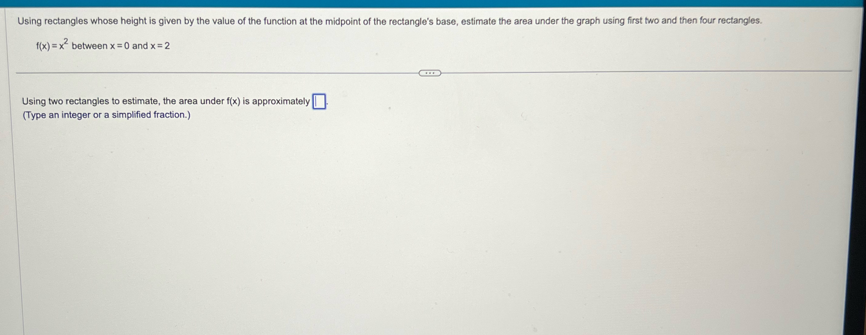 Solved f(x)=x2 ﻿between x=0 ﻿and x=2Using two rectangles to | Chegg.com