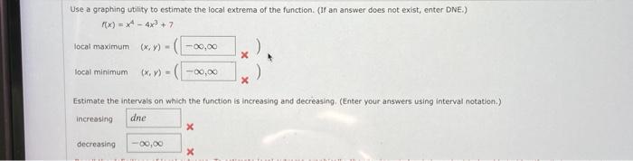 Solved Use a graphing utility to estimate the local extrema | Chegg.com