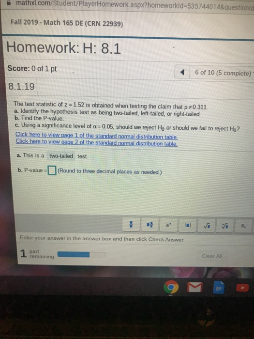 Solved mathxl.com/Student/Player | Chegg.com | Chegg.com