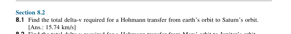 Solved Section 8.28.1 ﻿Find the total delta-v required for a | Chegg.com