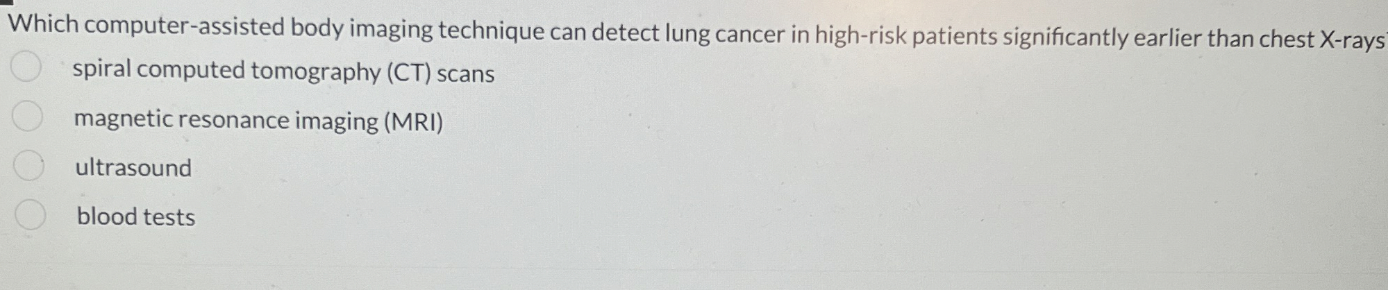 Solved Which computer-assisted body imaging technique can | Chegg.com