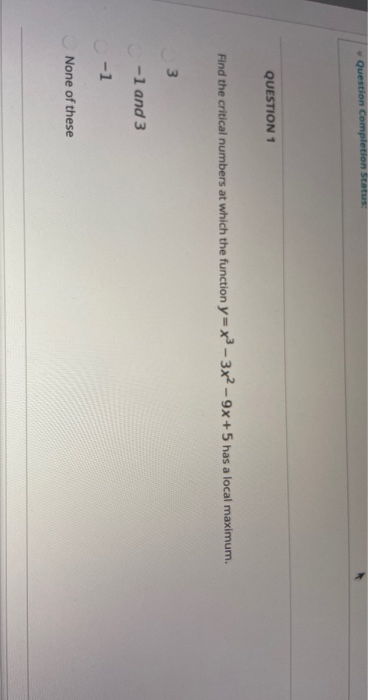 Solved Question Completion Status: QUESTION 1 Find the | Chegg.com