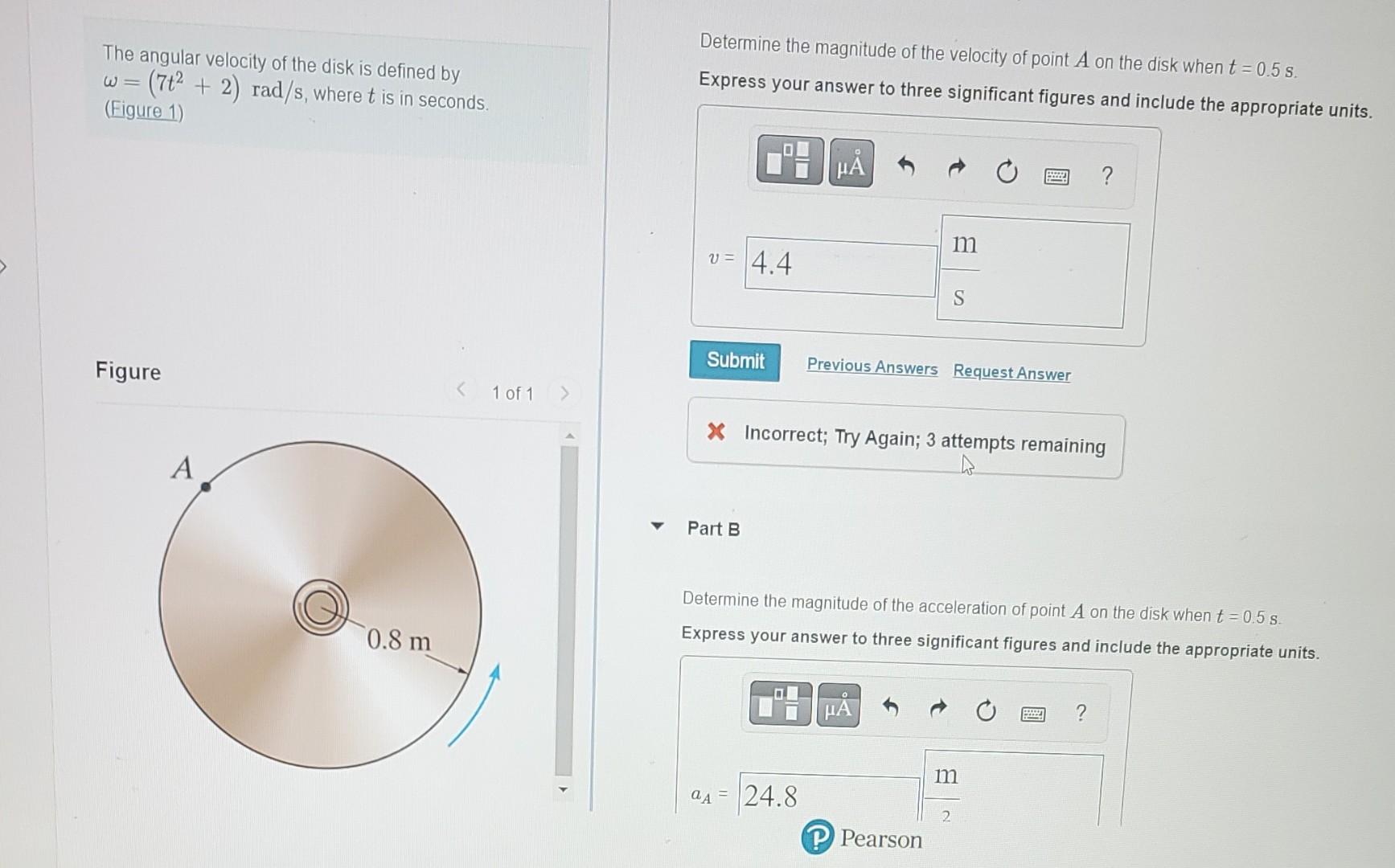 Solved The angular velocity of the disk is defined by | Chegg.com