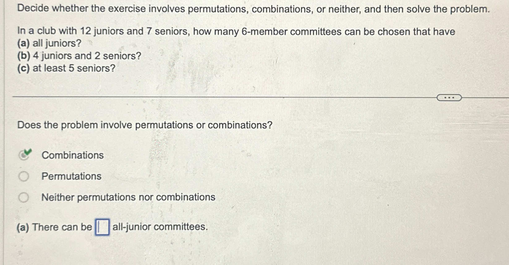 Solved Decide Whether The Exercise Involves Permutations