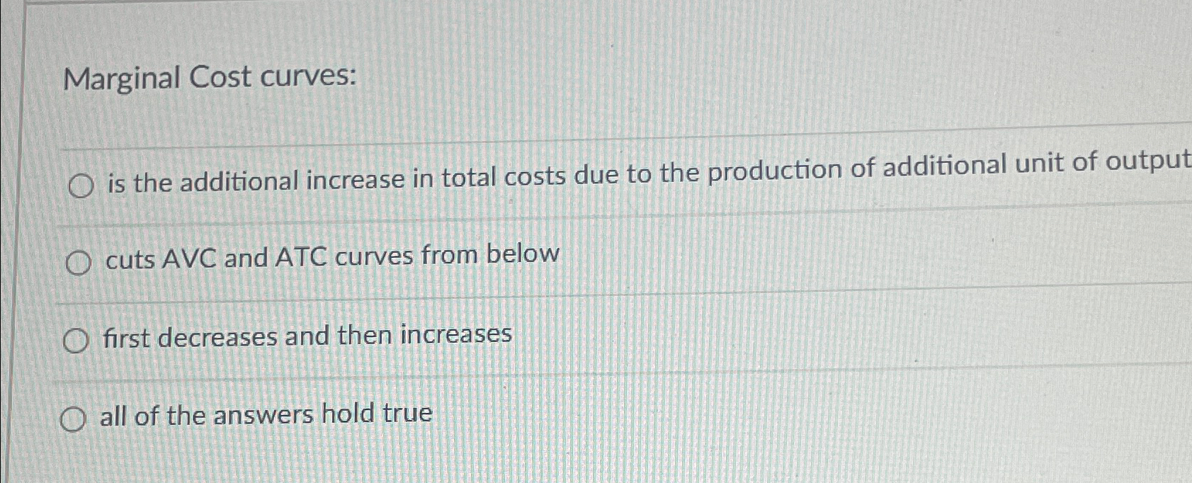 Solved Marginal Cost curves:is the additional increase in | Chegg.com