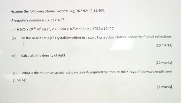 Solved The X-ray powder diffraction pattern of AgCl obtained | Chegg.com