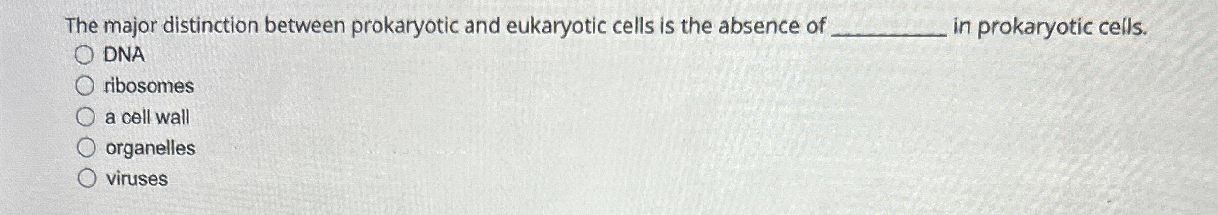 Solved The major distinction between prokaryotic and | Chegg.com