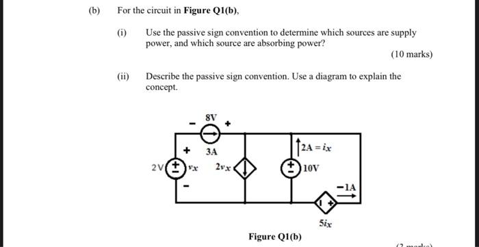 Solved (b) For the circuit in Figure Q1(b), (i) Use the | Chegg.com