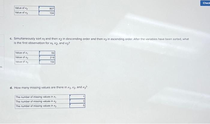 The Accompanying Data Set Contains Three Numerical 