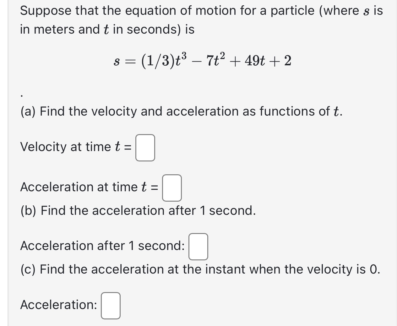 Solved Suppose that the equation of motion for a particle | Chegg.com